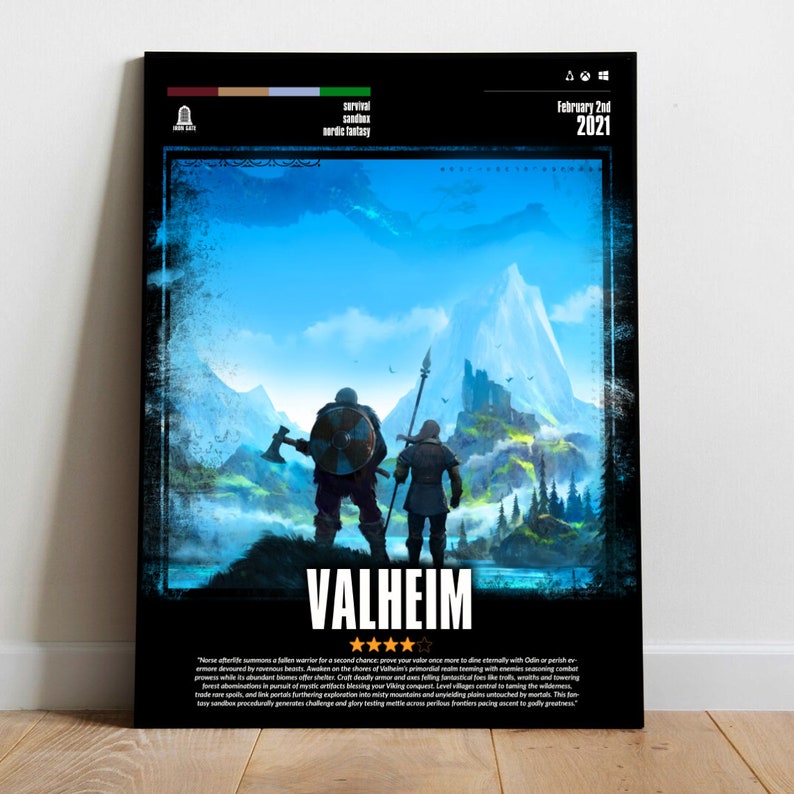 Valheim Poster Black Detailed Game Info, Ratings Great Wal Art for Game ...