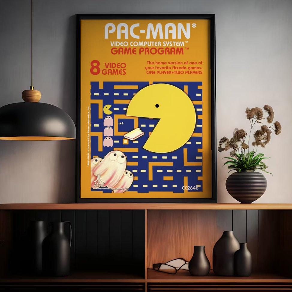 Pac-man Poster Video-game Poster Matte Vertical Poster Game Cover ...