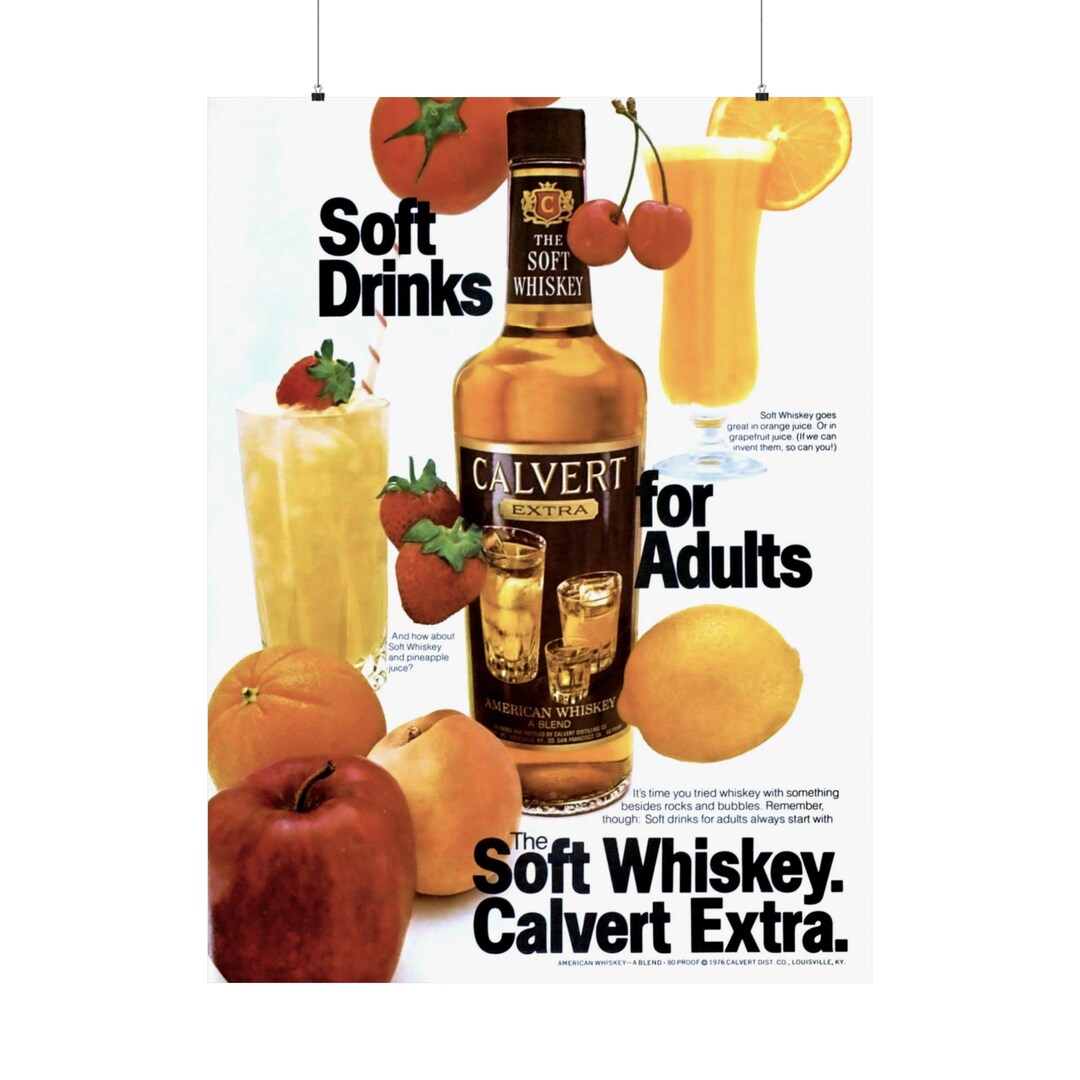 Calvert Extra Soft Whiskey Magazine Ad 1977 Matte Poster HD - Etsy