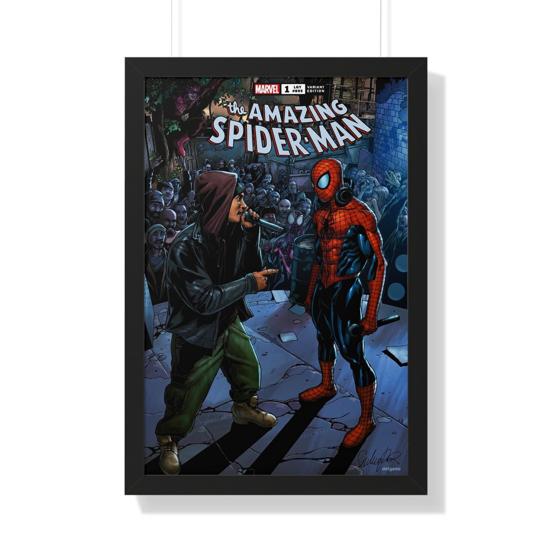 Spider-man & Eminem Framed Vertical Poster the Rap Battle - Etsy
