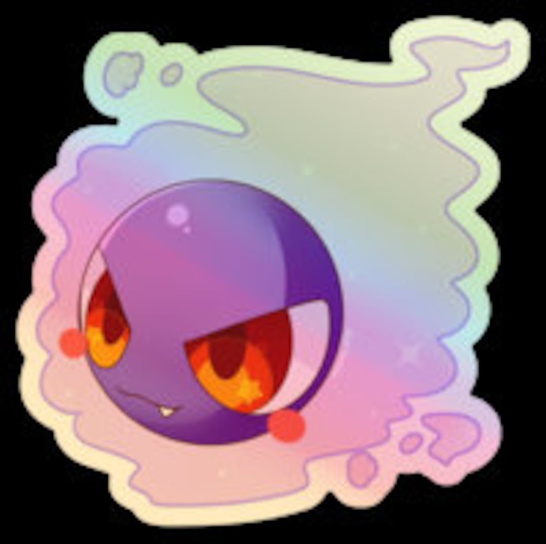 Ghastly Anime Sticker Pocket Monsters Decal Holographic Matte Ghost - Etsy