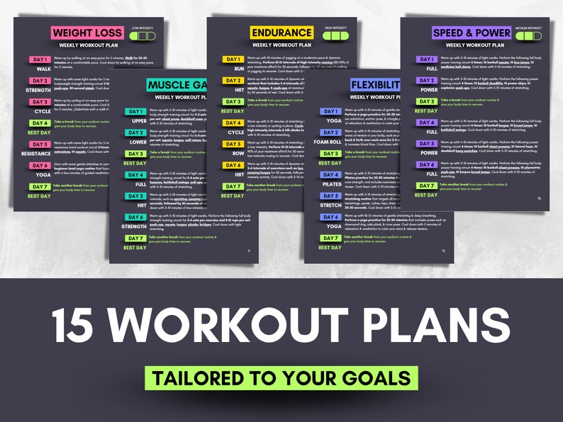 Pre-designed Workout Plans Fitness Planner Workout Planner Workout ...