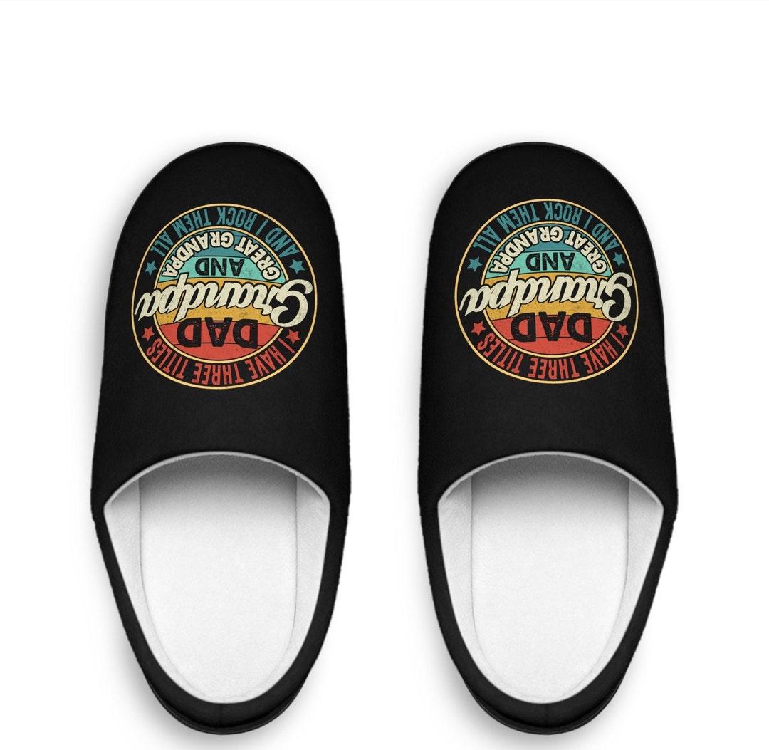 Grandpa Slippers: Soft Flannel Fleece, Anti-skid Sole - Etsy