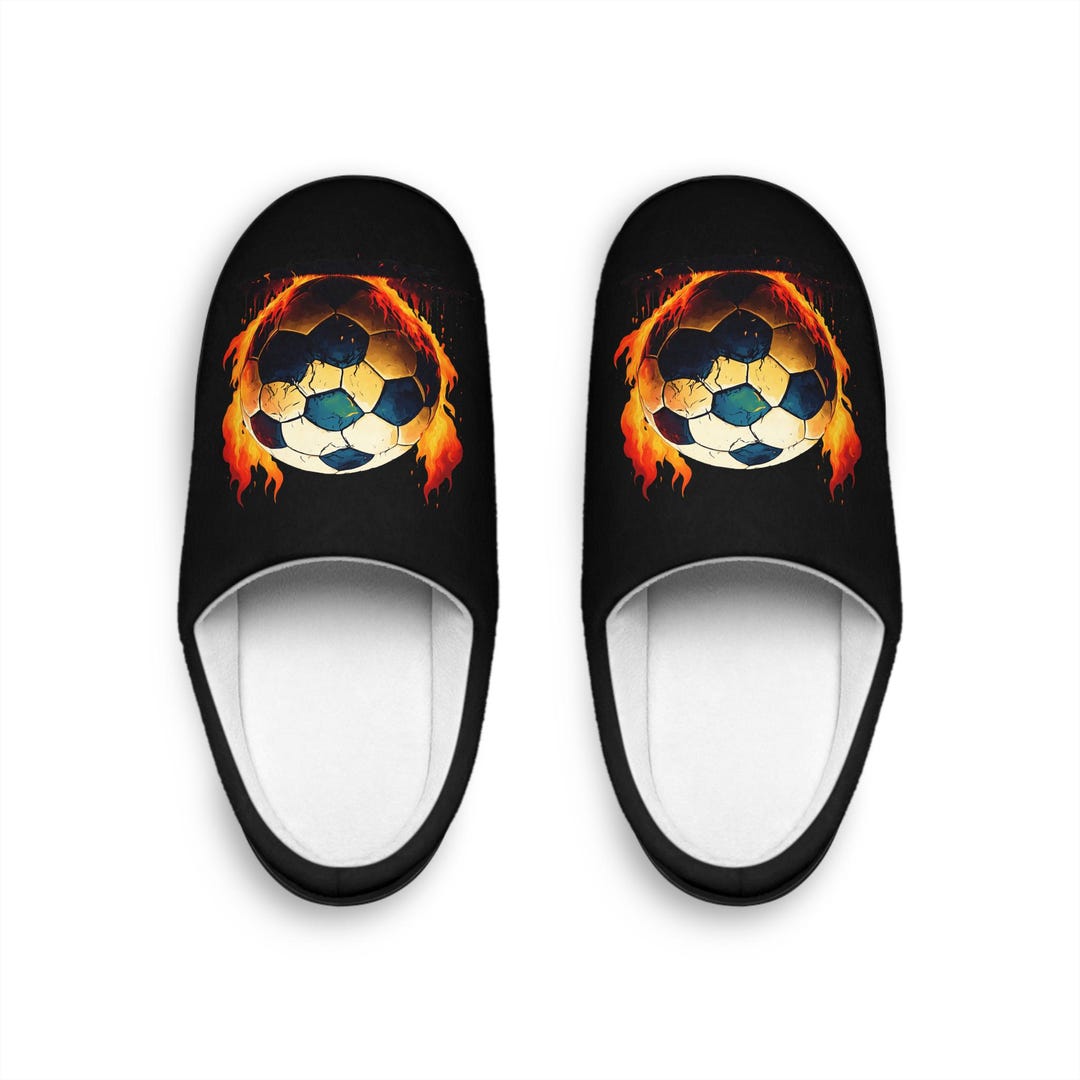 Slippers, Men's Soccer Ball House Shoes, Indoor Footwear Gift, Soccer ...