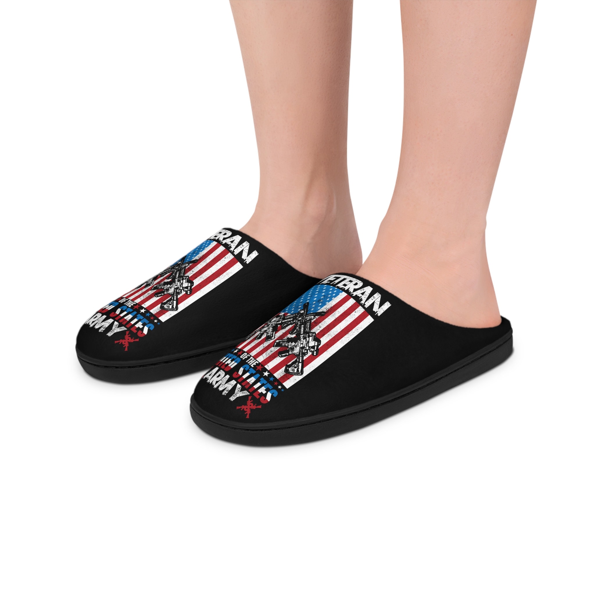 US Army Veteran Men's Indoor Slippers, Gift for Him, Husband, Dad ...