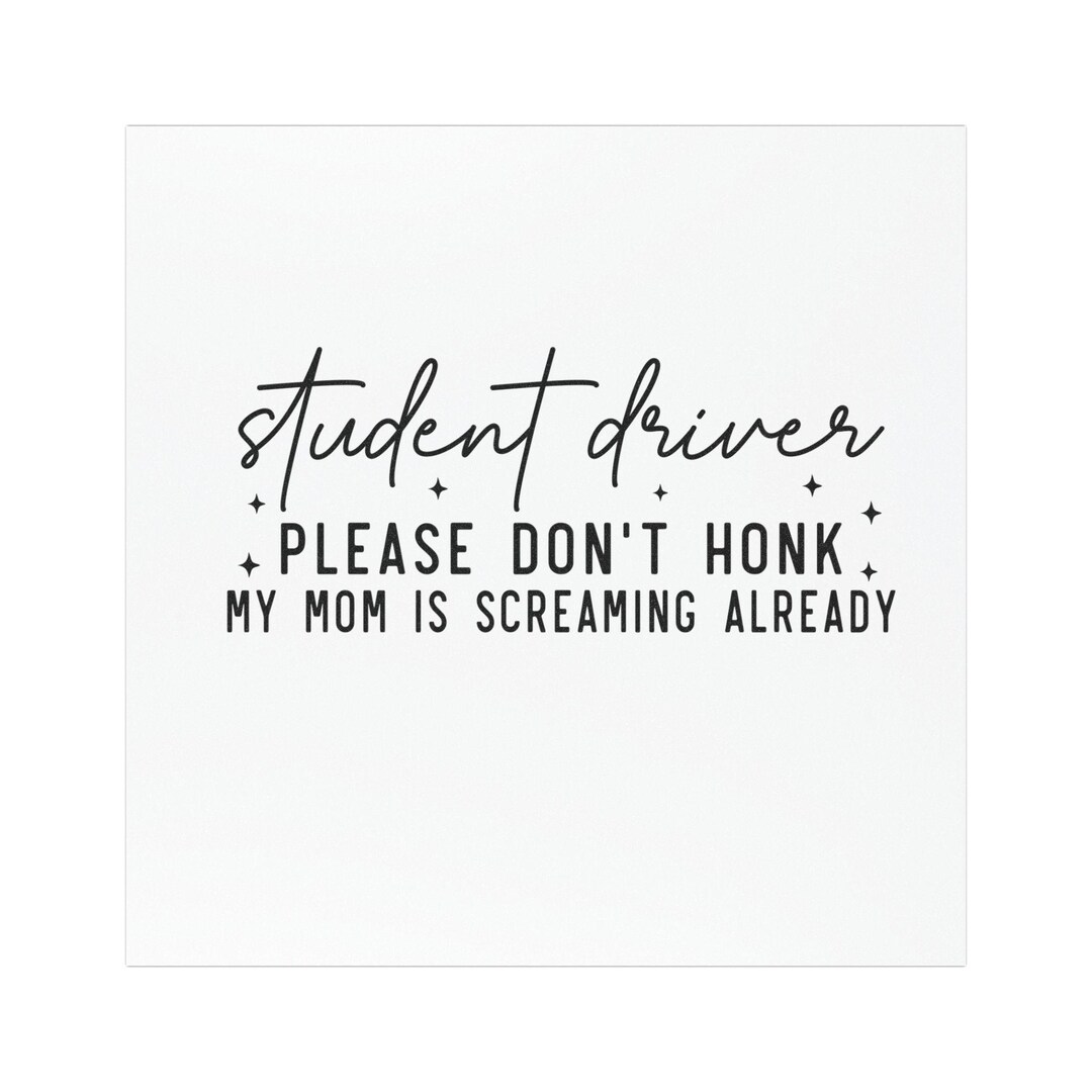 Student Driver Car Magnet - Funny Car Decor, Student Driving Safety ...