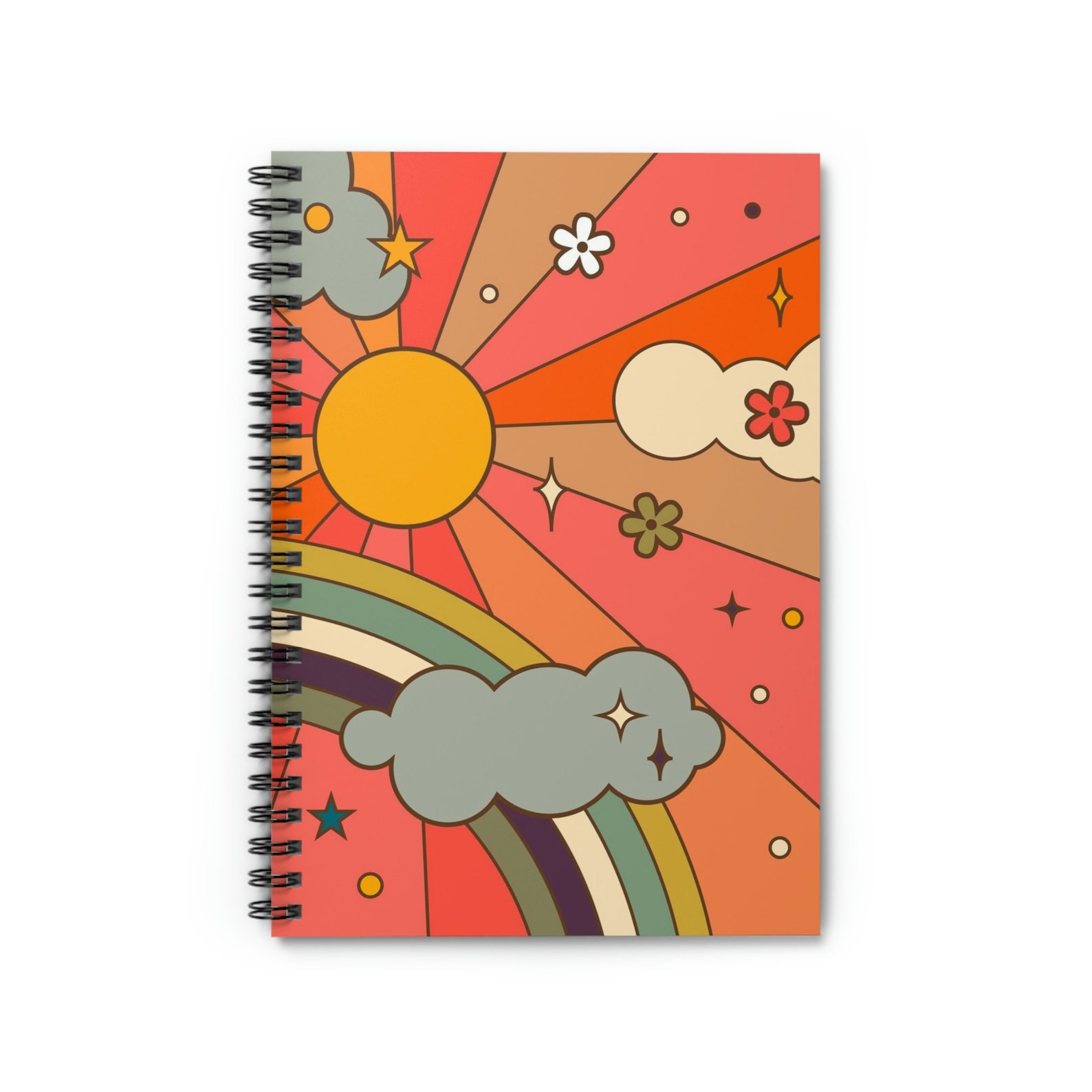 Retro Sun Spiral Notebook 80's Throwback Kidcore - Etsy