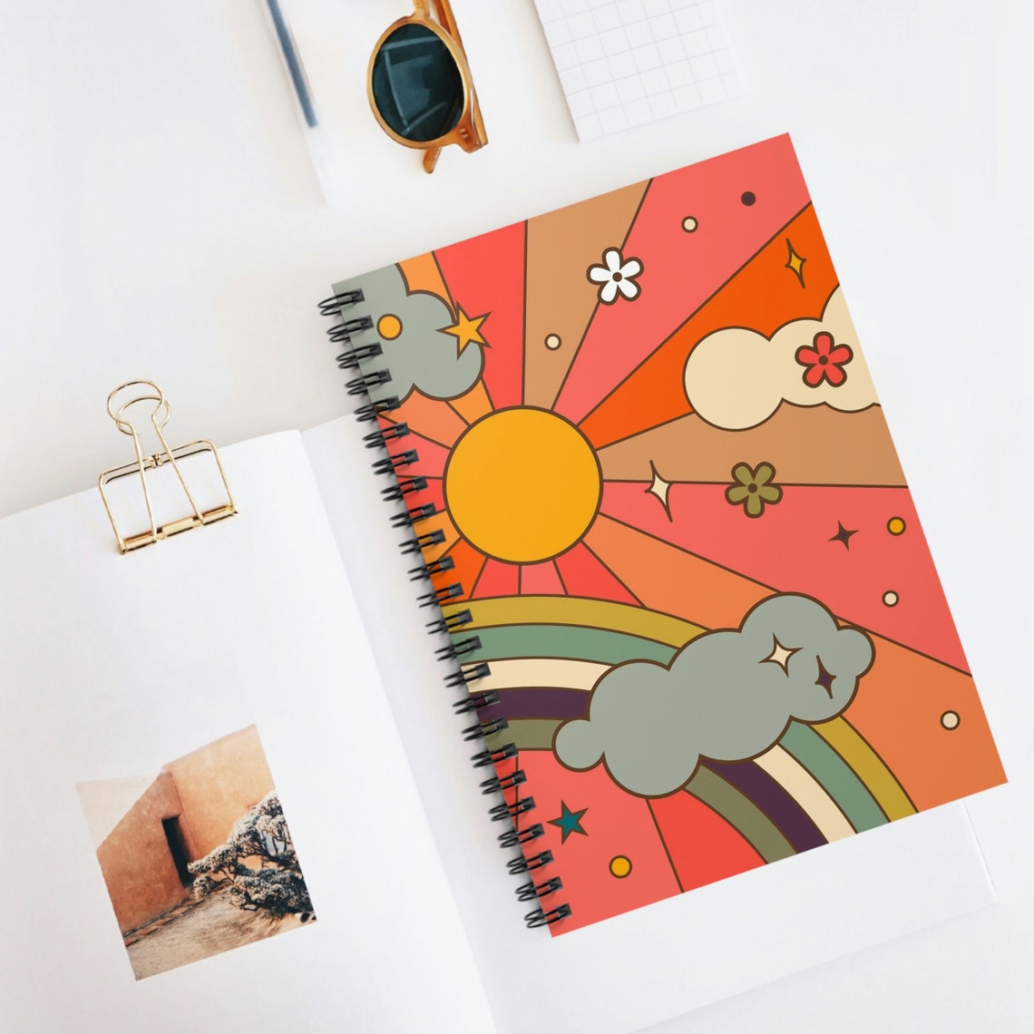 Retro Sun Spiral Notebook 80's Throwback Kidcore - Etsy