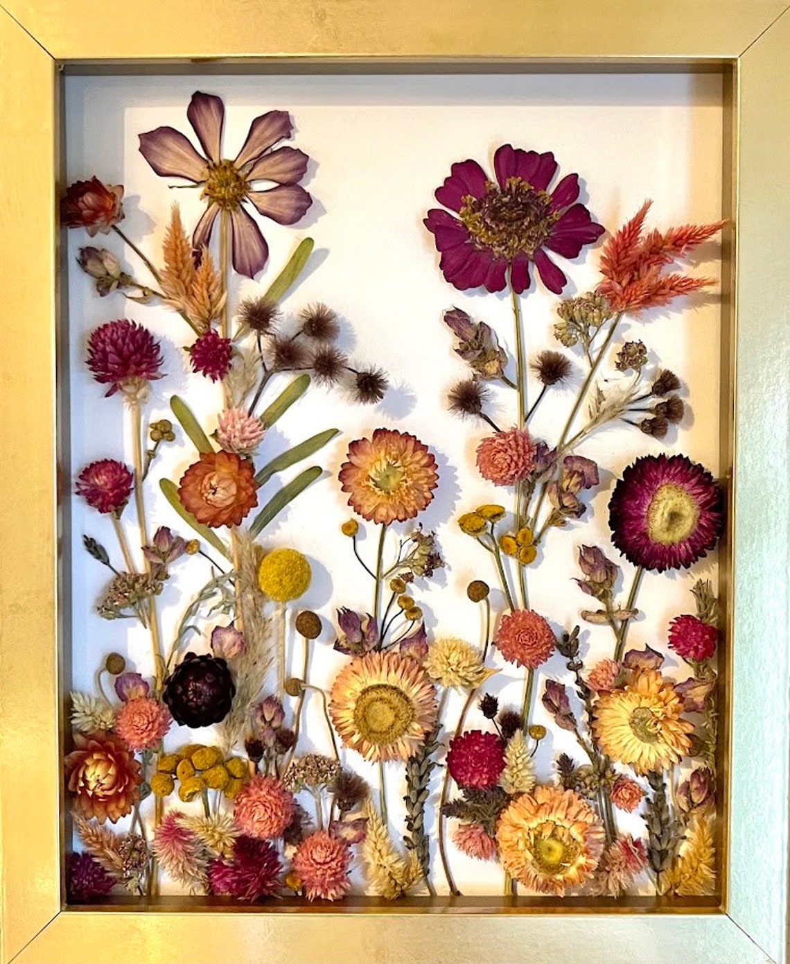Framed Dried Flower Art - Etsy