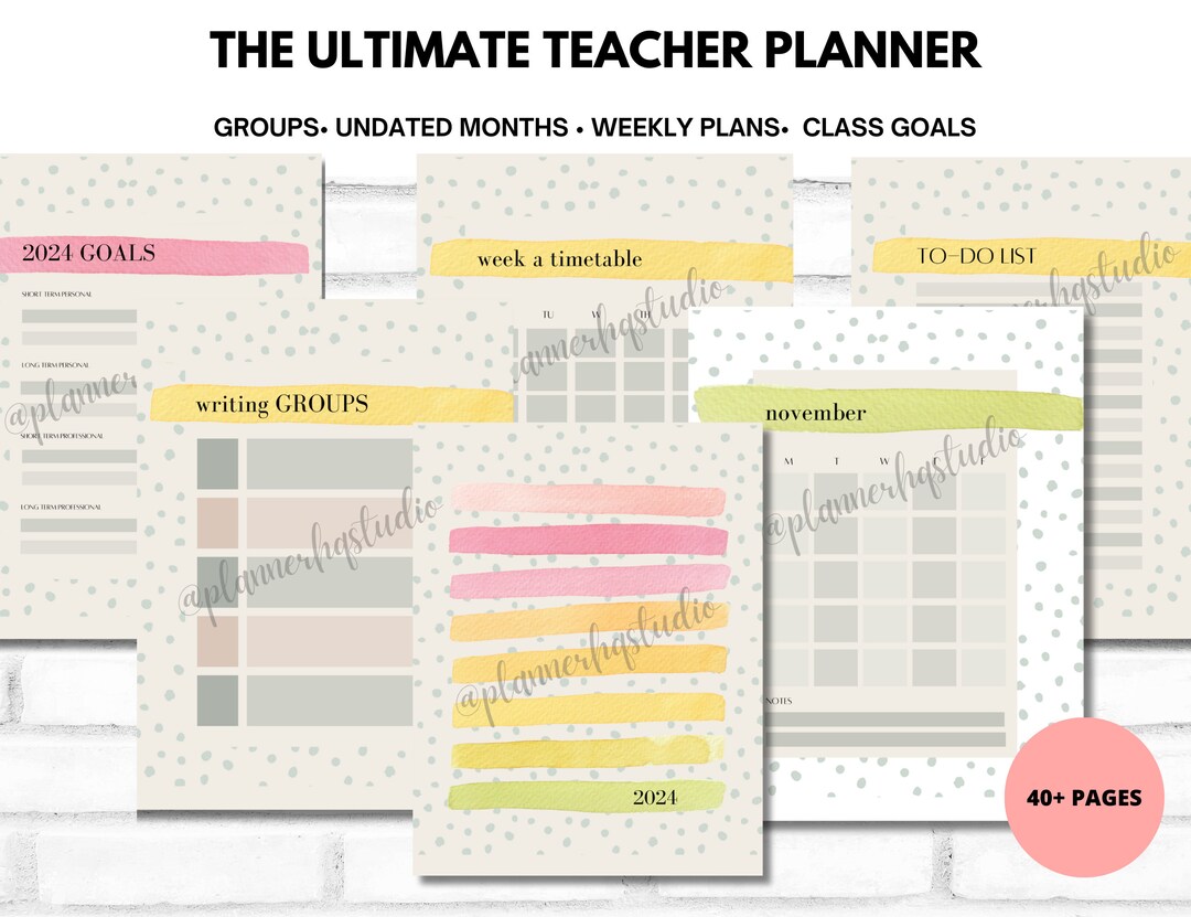 2024 Teacher Planner - Digital Customizable - Etsy