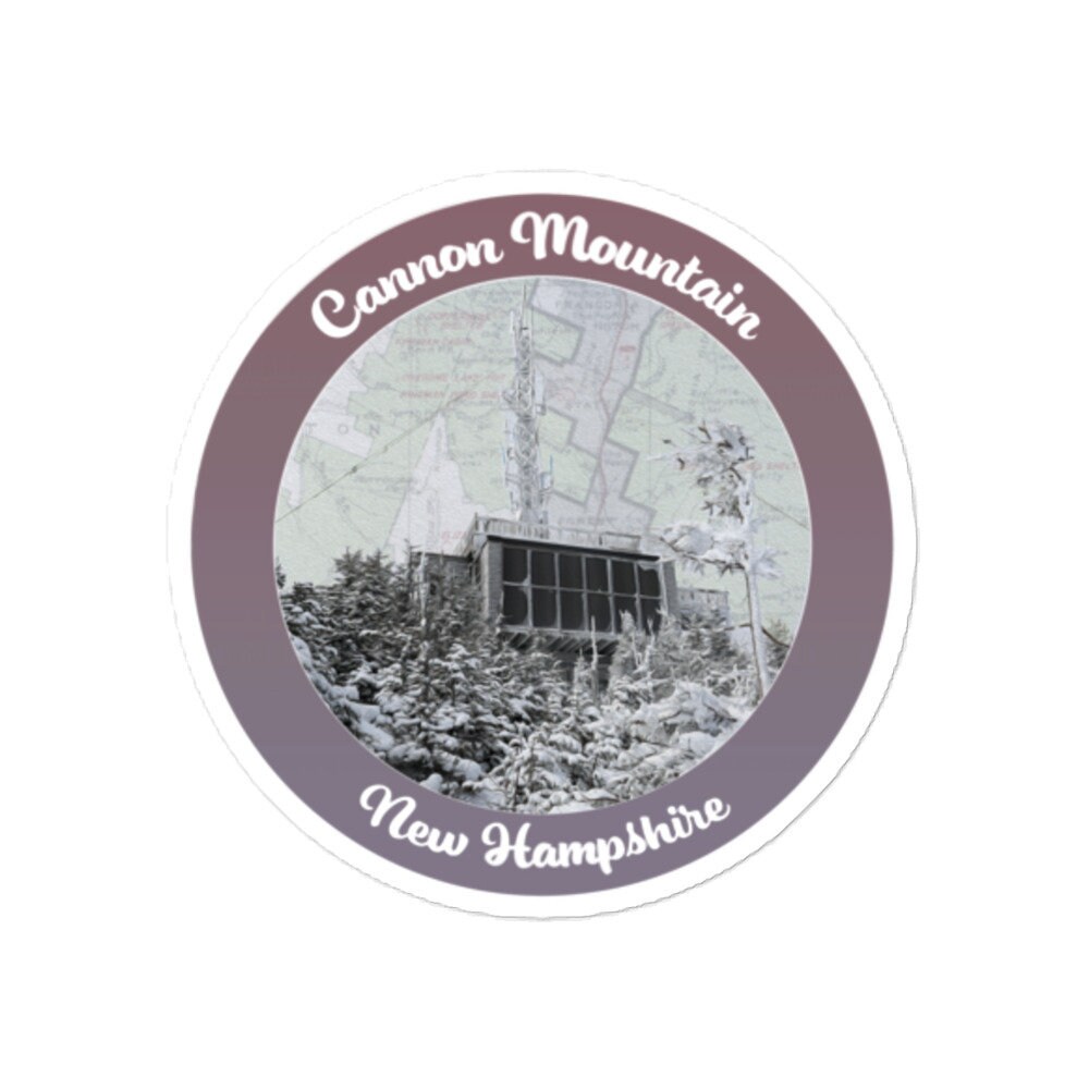 Cannon Mtn Sticker - Oil Stylized Photo With Map - White Mountains ...