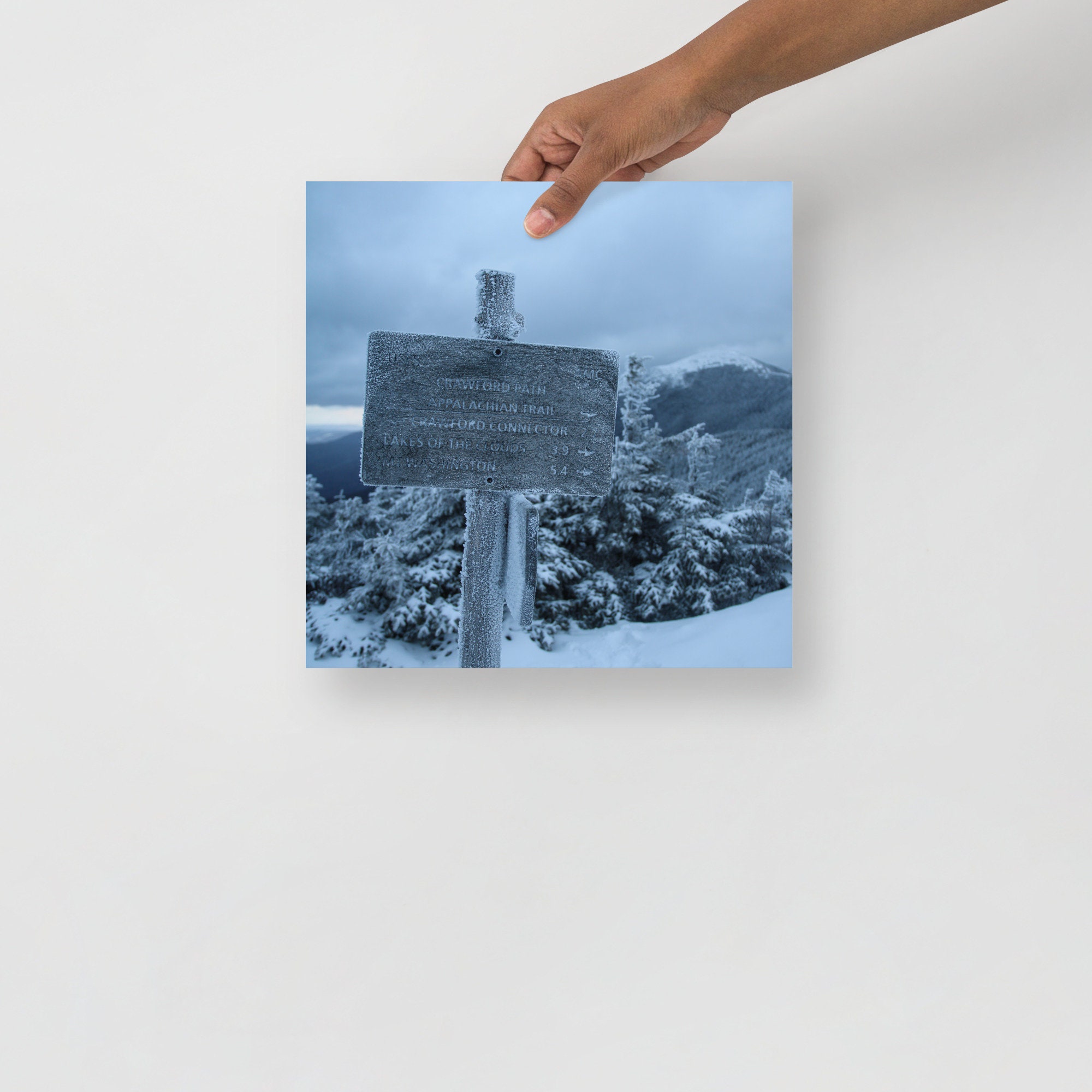 Crawford Path Trail Sign White Mountains New Hampshire Winter - Etsy