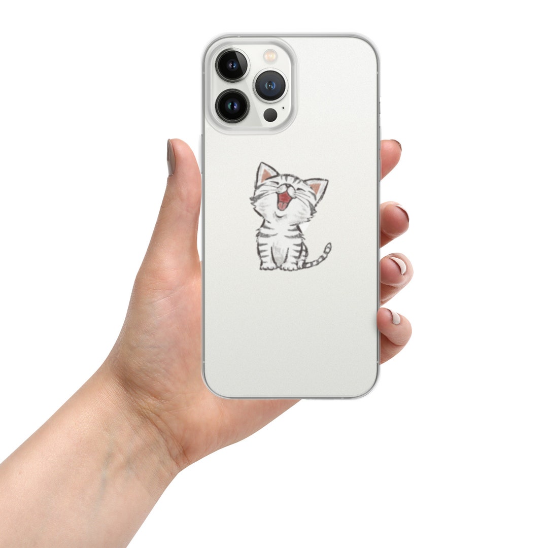 Cute Cat Clear Case for Iphone15, 14 & 13®, iPhone Case, Custom Case - Etsy