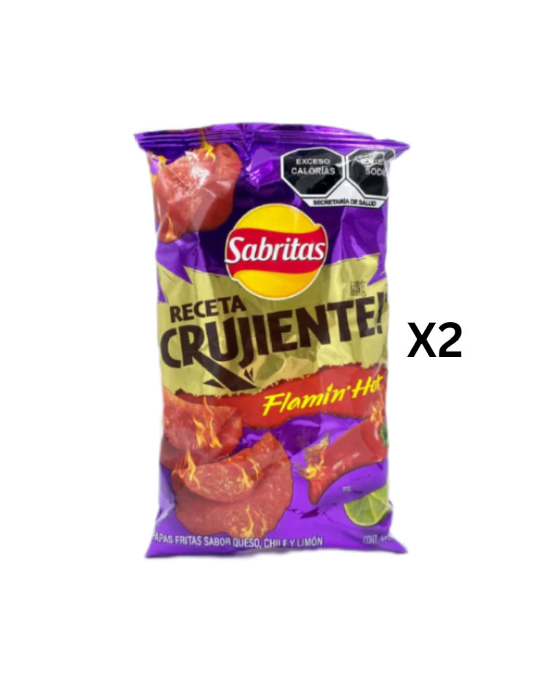 Sabritas Receta Crujiente Flamin Hot Mexican Snack 2 Bags - Etsy