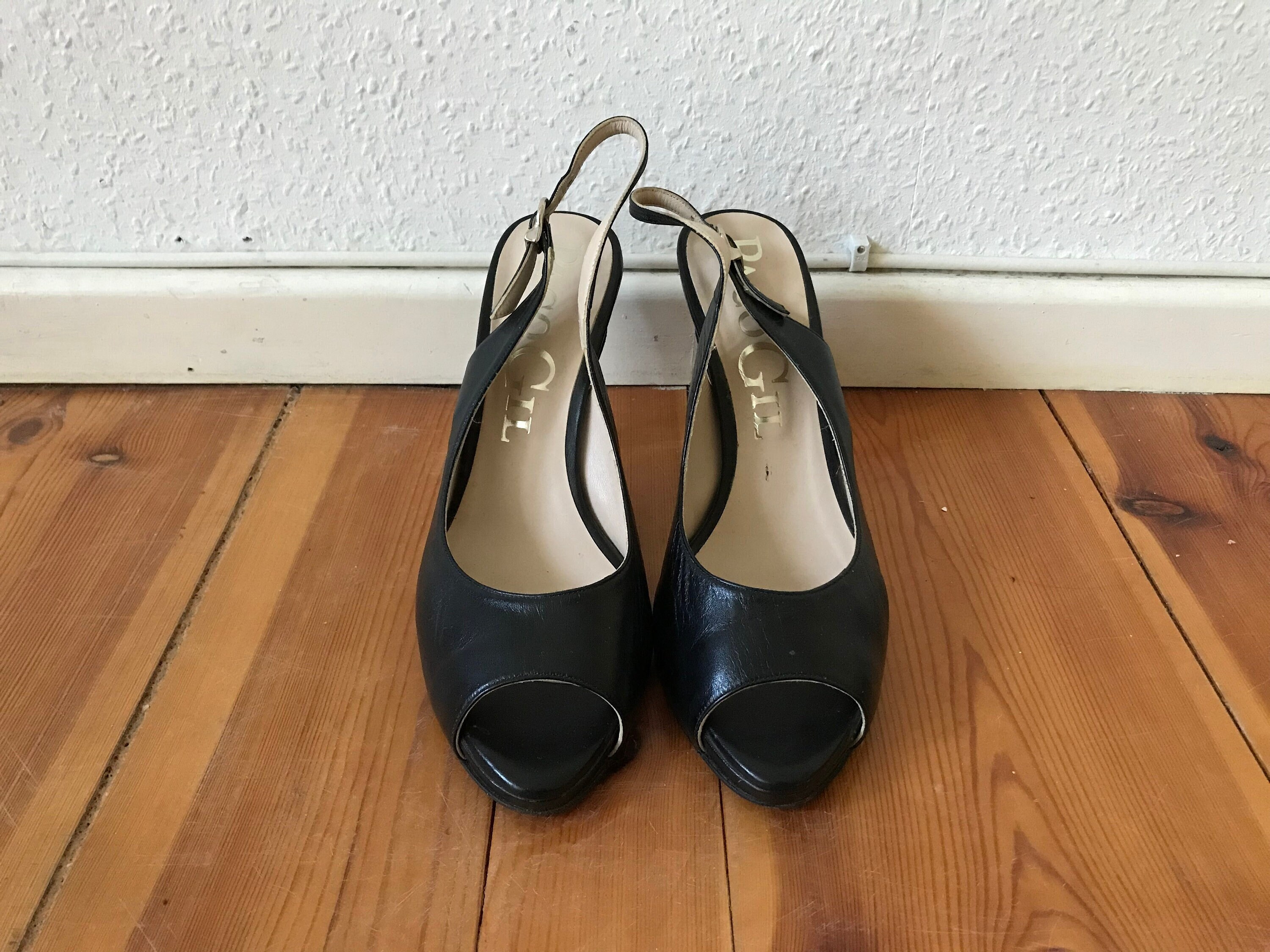 Vintage Y2k Black Leather Platform Heels Paco Gil - Etsy