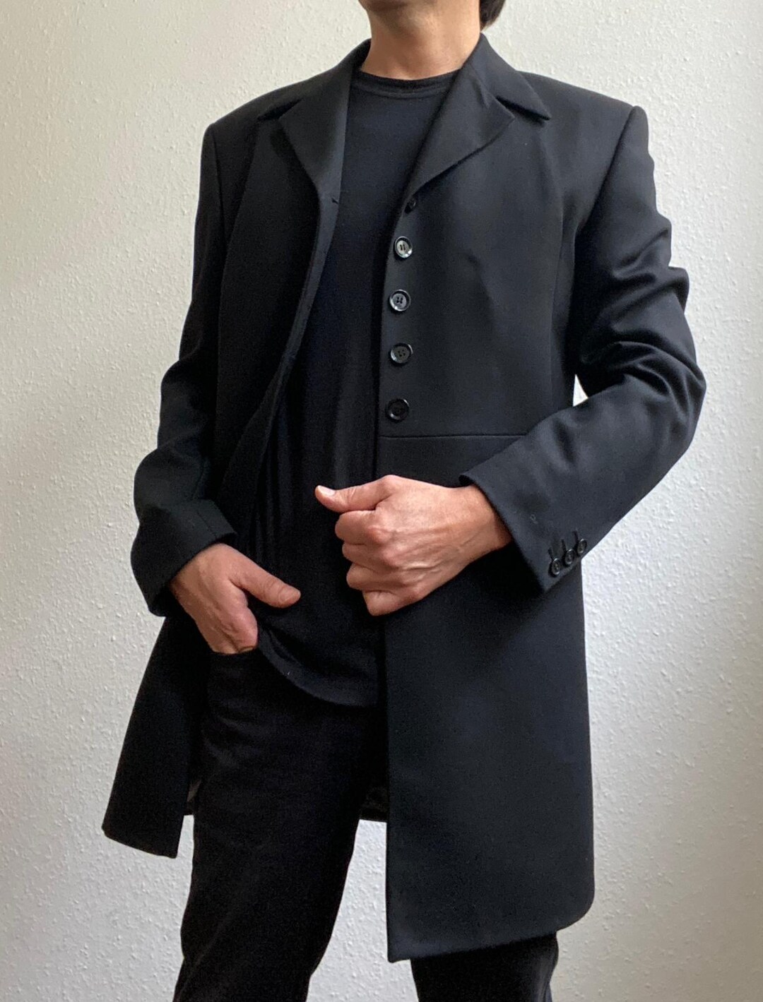 Deadstock Vintage 60s Style Alfred Brown Beatle Ringo Long Black Blazer ...