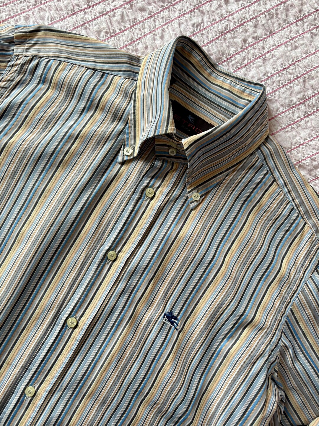 Vintage Y2k 2000s Etro Mod Striped Long Sleeve Men’s Button Down Shirt ...