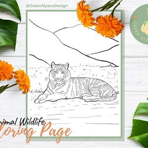Coloring Page for Adults Wildlife Animal Tiger Printable Adult Coloring ...