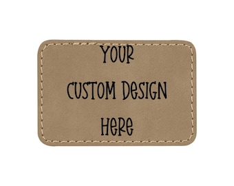 CUSTOM ENGRAVED Leather Hat Patches, Laserable Leatherette Patch With Adhesive, Glowforge Laser ...