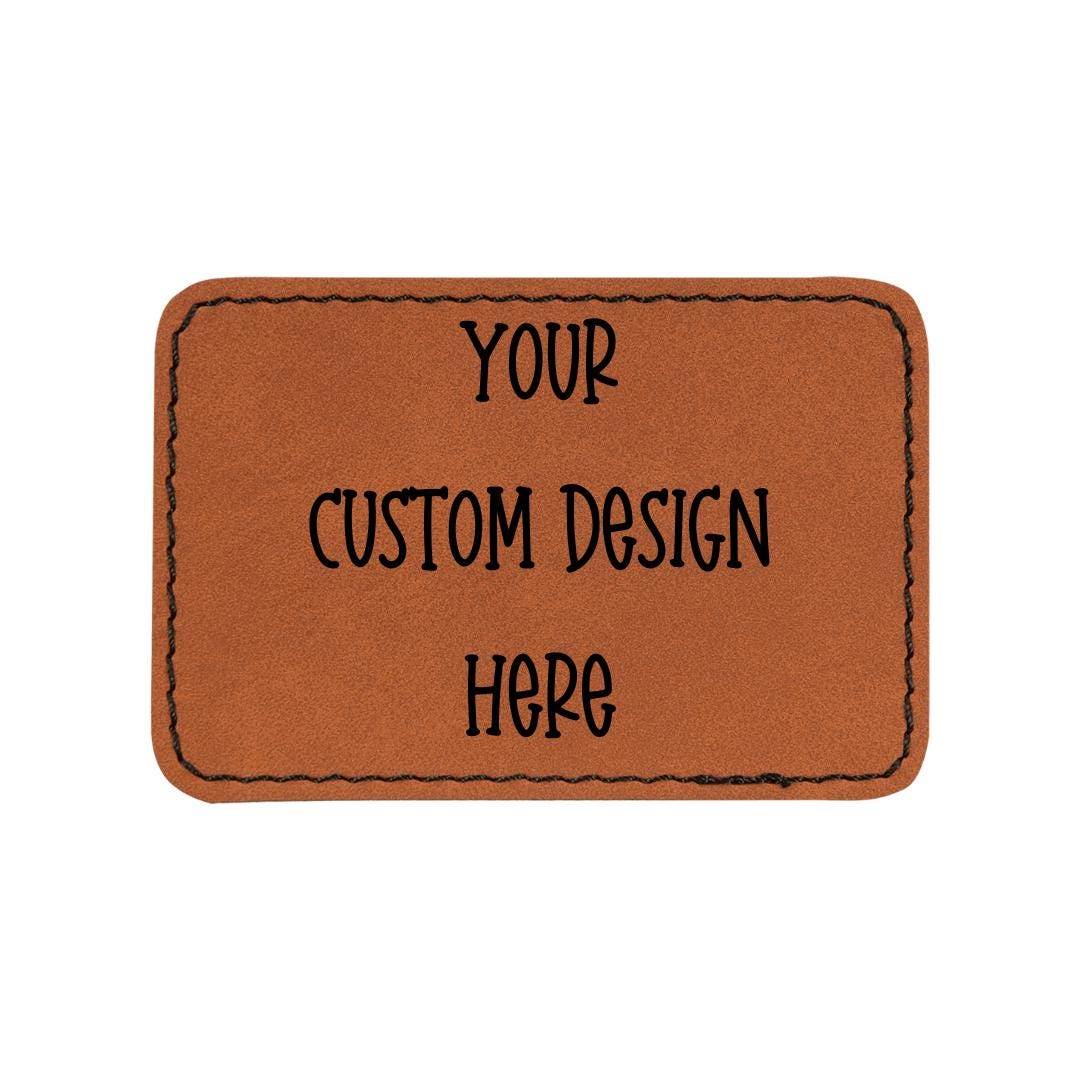 CUSTOM ENGRAVED Leather Hat Patches, Laserable Leatherette Patch With ...