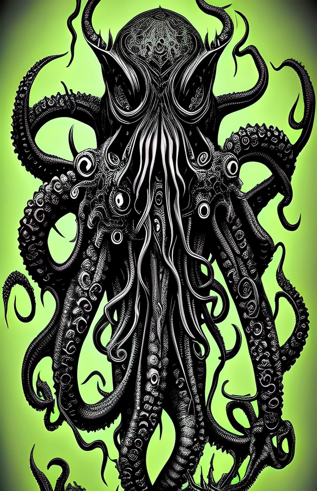 Cthulhu Lives I Colorful Mayhem 200dpi at 24x36 Inches, Suitable for ...
