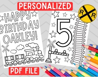 Personalized Train Birthday Party Coloring Pages, Chugga Chugga Choo ...