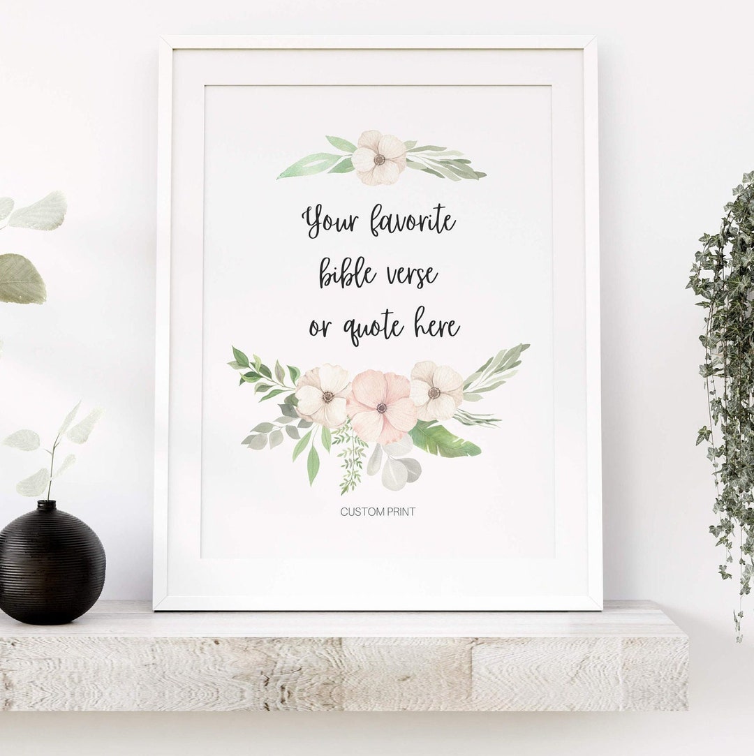 Custom Bible Verse Printable Art, Christian Wall Art, Digital Download ...
