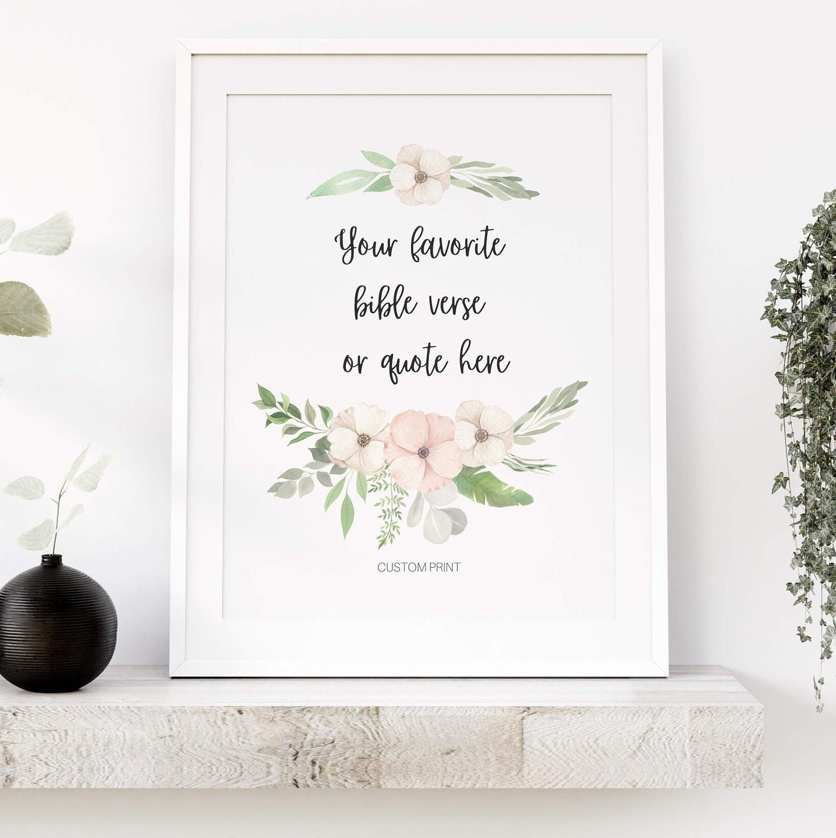Custom Bible Verse Printable Art, Christian Wall Art, Digital Download ...