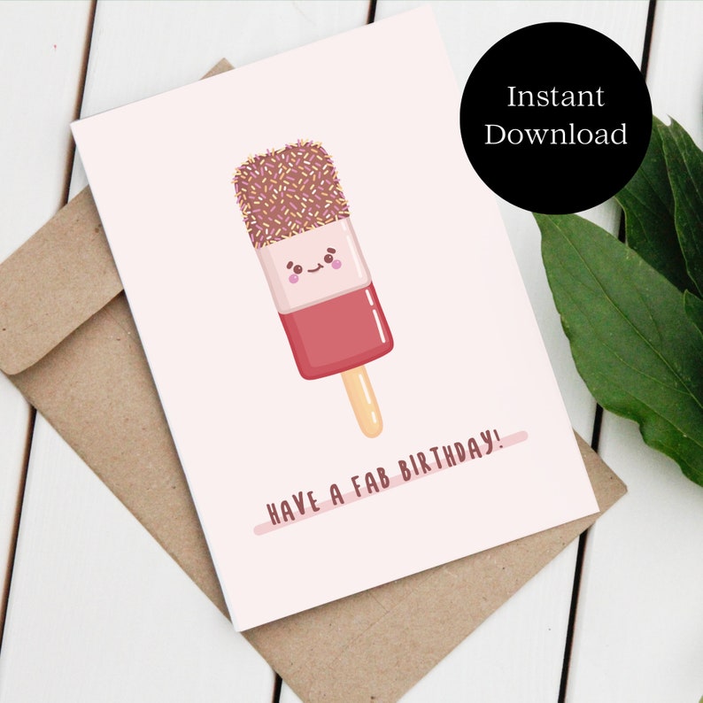 Have a Fab Birthday - Kawaii Cards - Cute Fab Lolly Gift Card ...