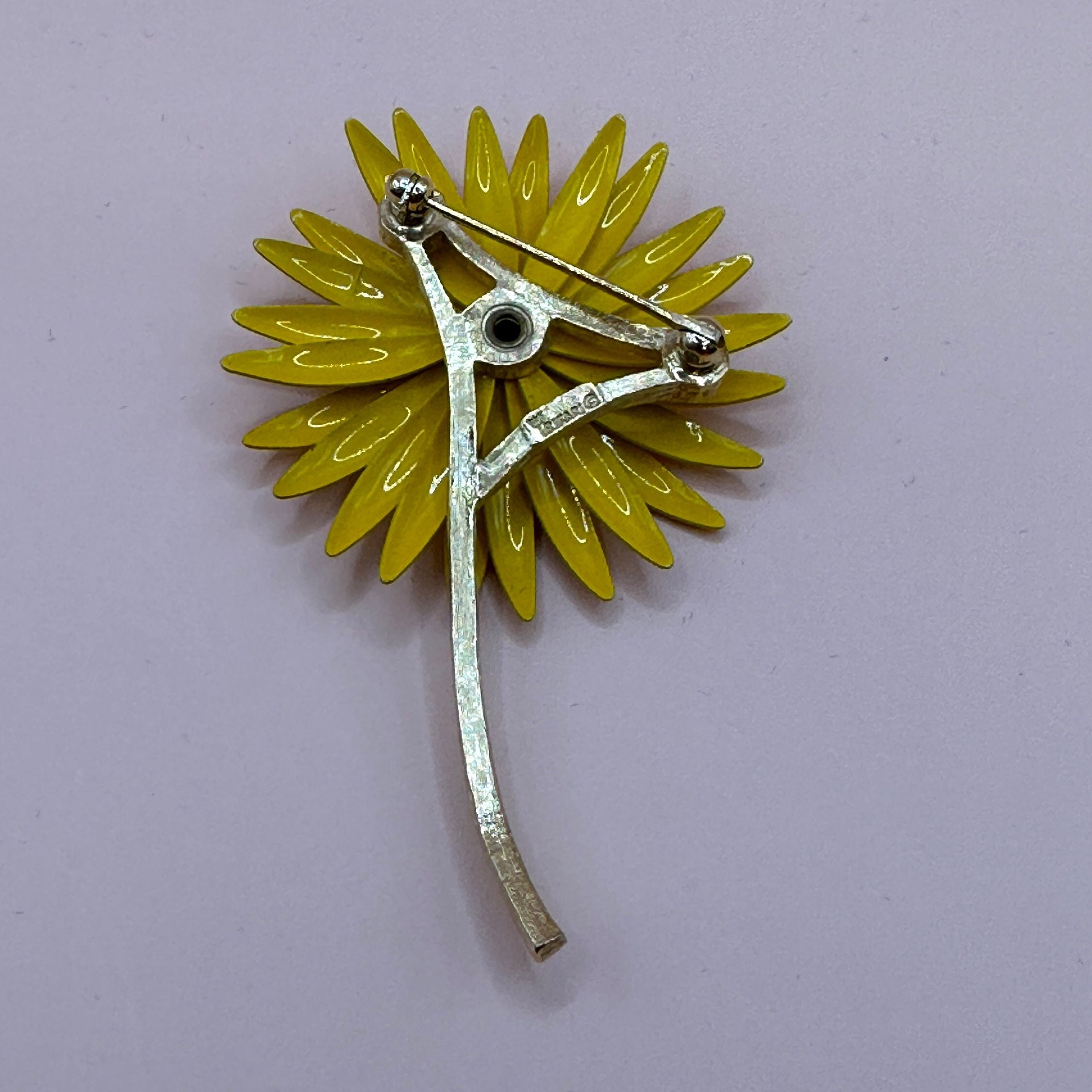 Vintage Spring Summer Art Nouveau Floral Yellow Daisy Brooch Pin ...