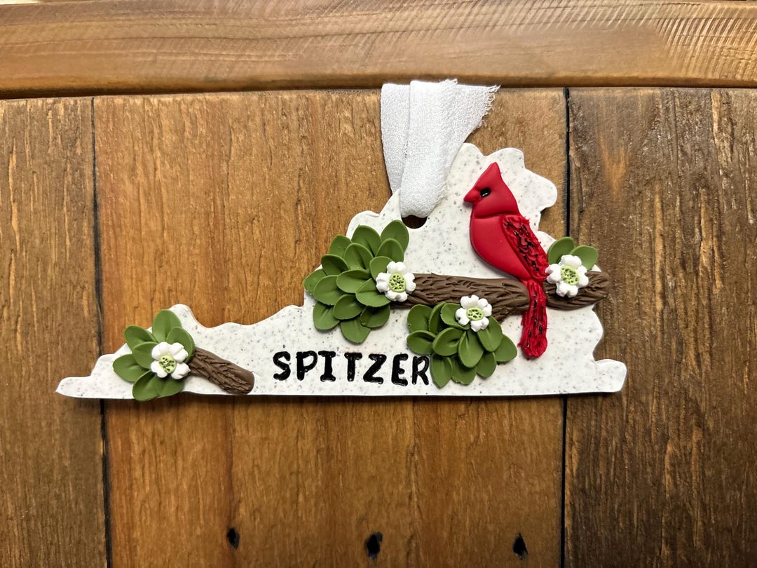 Virginia Cardinal Ornament, Polymer Clay Ornament, Christmas, Gift - Etsy