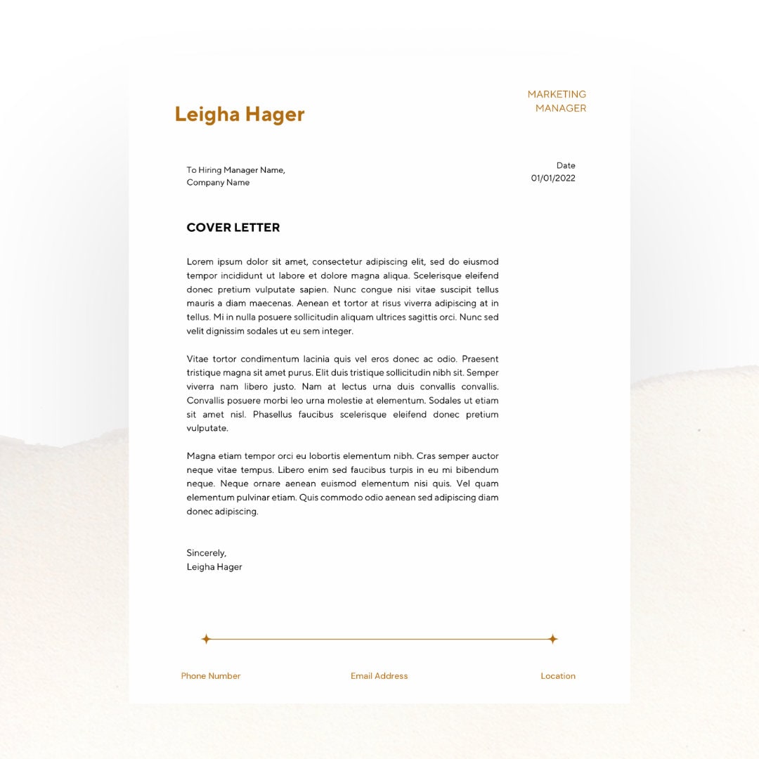 Customizable Resume & Cover Letter Template coffee Palette - Etsy