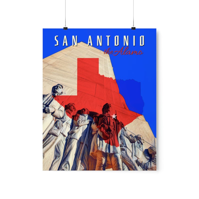 San Antonio Texas the Alamo Art Print travel Wall Poster Premium Matte ...