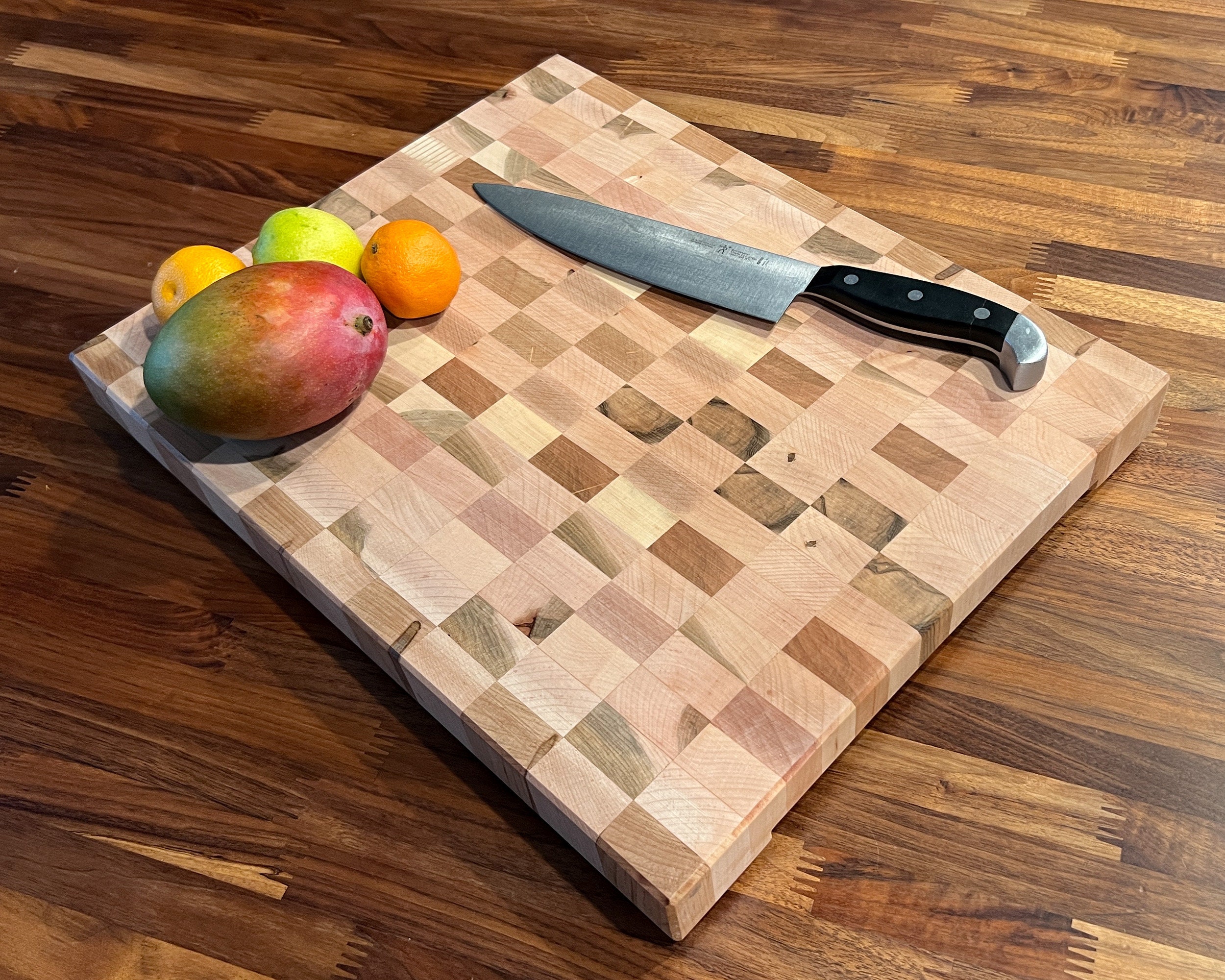 Maple End Grain (rectangle Pattern) Cutting Board - Etsy