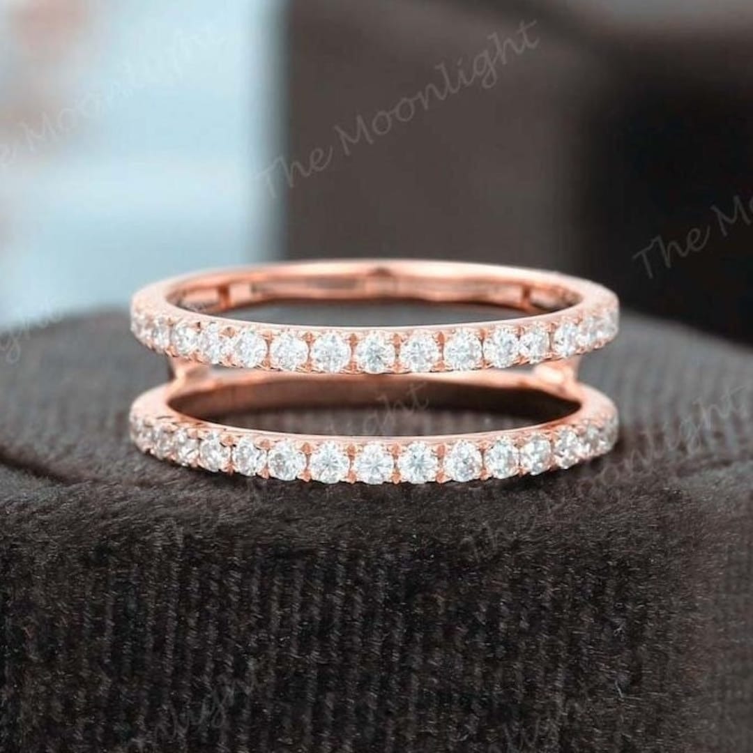 Double Wedding Band White Gold Wedding Band Vintage Wedding - Etsy