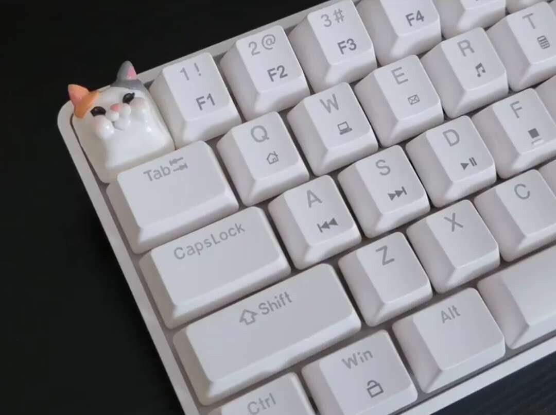 Ffxiv Fat Cat Keycap Fatcat Polymer Clay Keycap Fat Galico Car Artisan ...