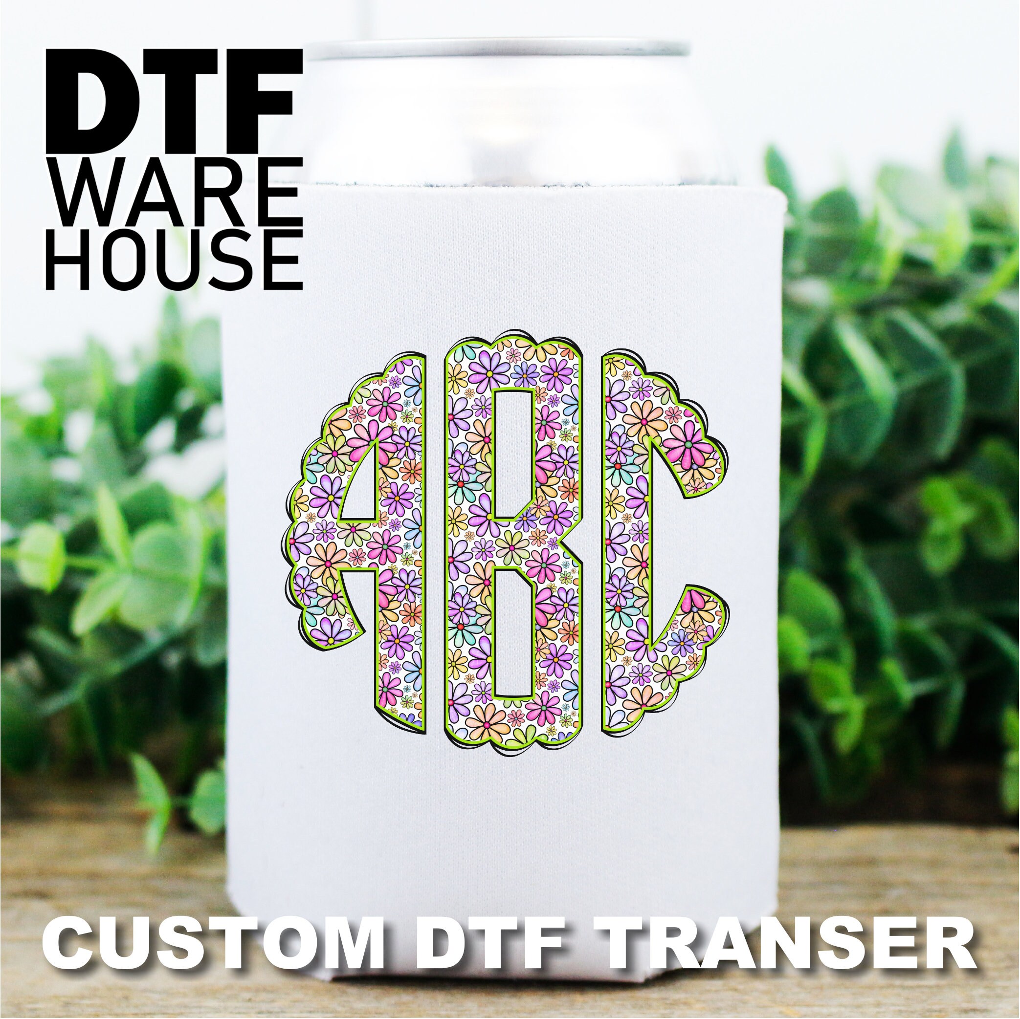 Spring Floral Print Monogram, Custom DTF Monogram, Ready to Press ...