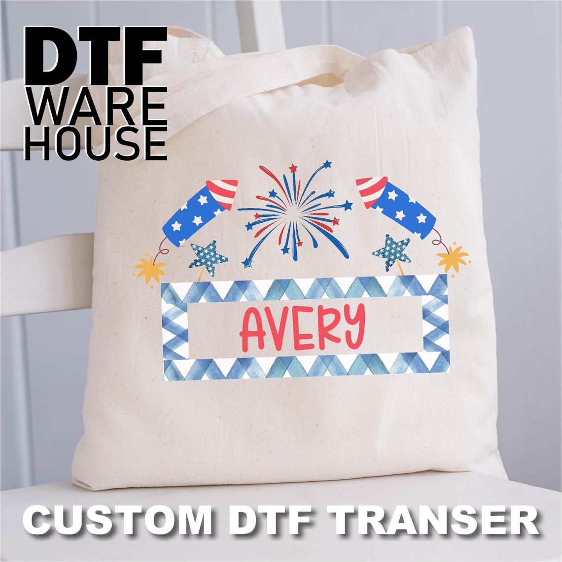 Patriotic Boy Name Plate, Custom DTF Personalized Heat Press Transfer ...