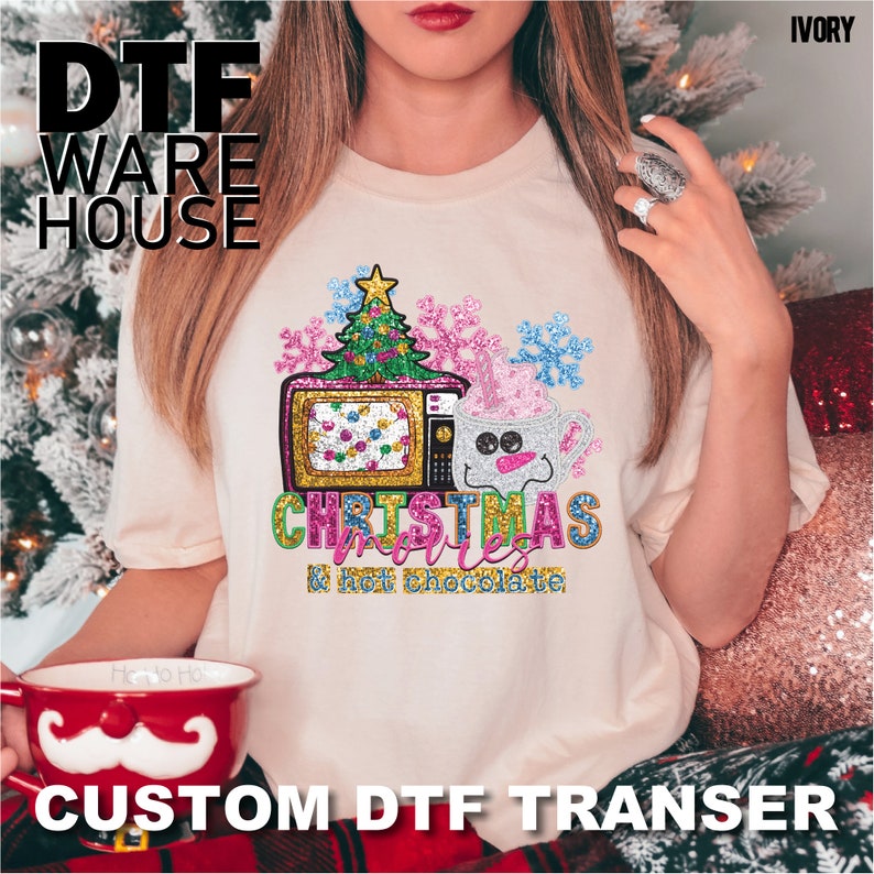Pre Made DTF Gang Sheet, Faux Glitter Christmas, DTF Transfer, Direct ...