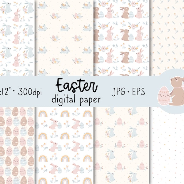 Bunny Digital Papers - Etsy
