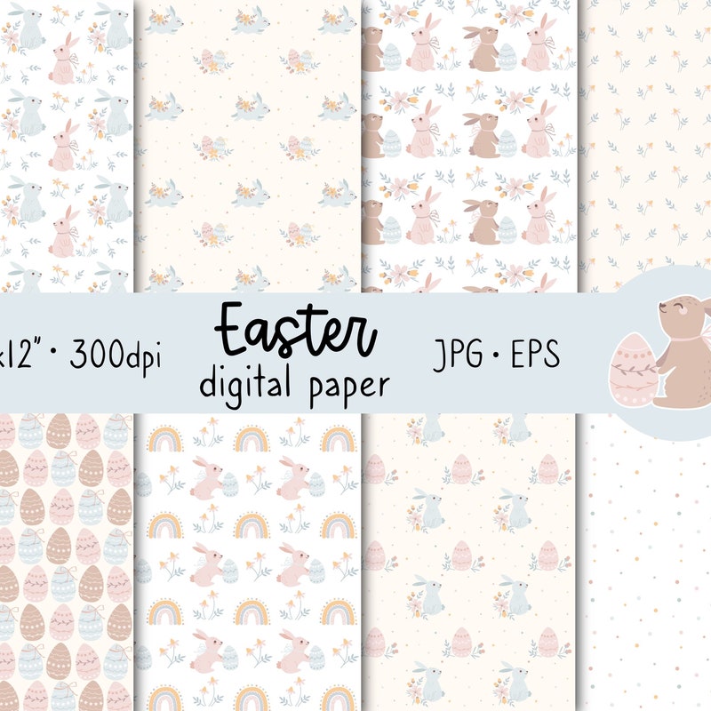 Bunny Digital Papers - Etsy