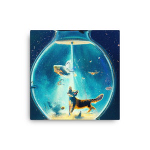Magic Animal in a Fish Bowl, Canvas, Art, Modern Art - Etsy
