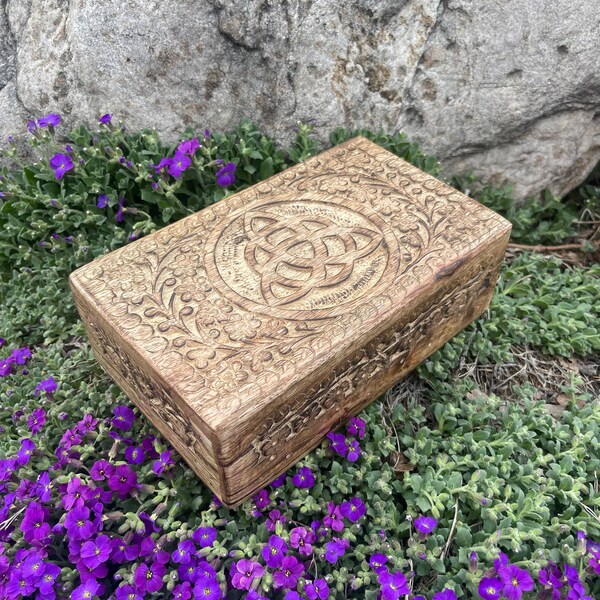 Carved Wooden Box - Etsy