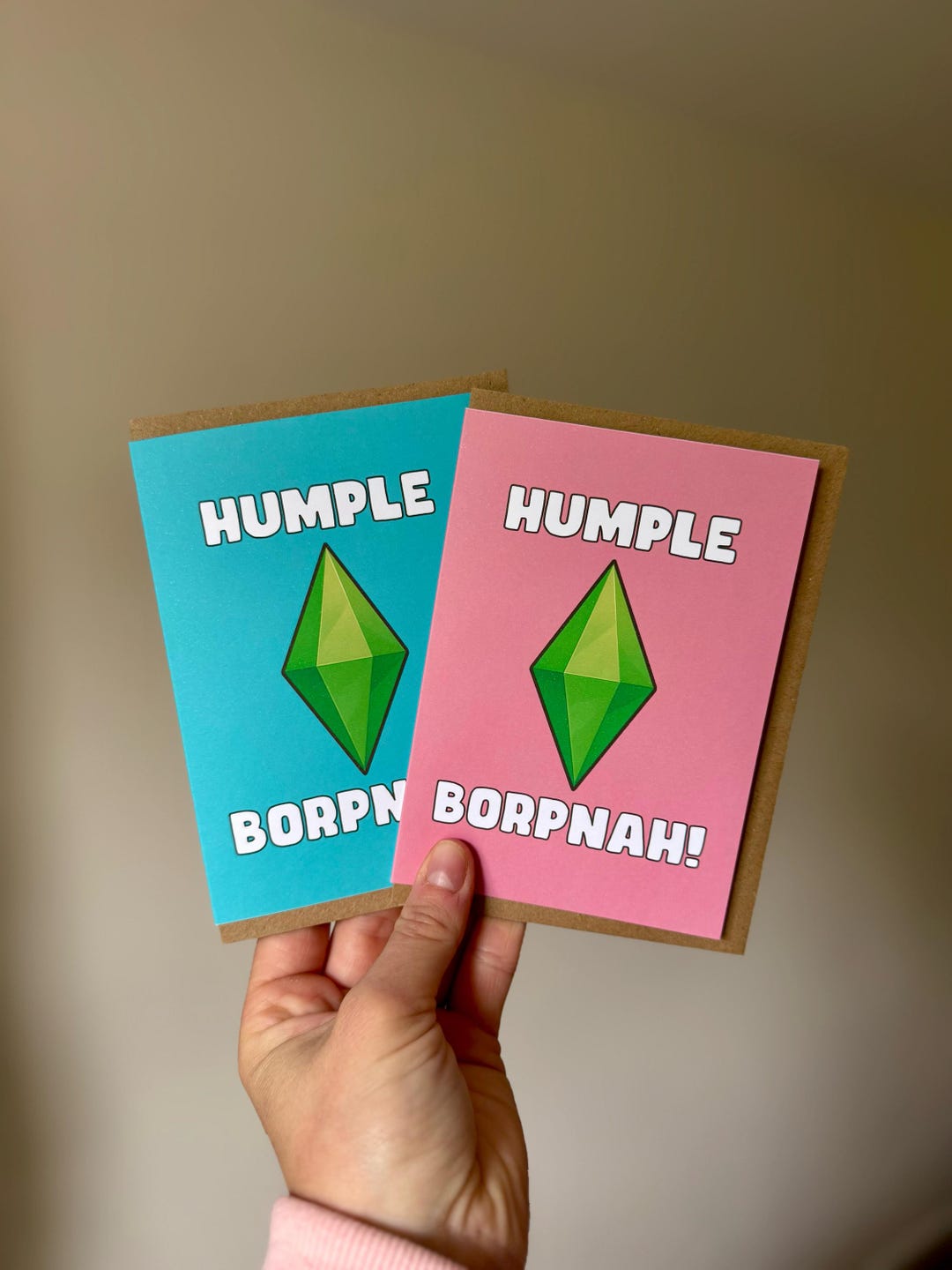 Simlish ‘humple Borpnah’ Happy Birthday Card | Funny Sims Greeting Card ...