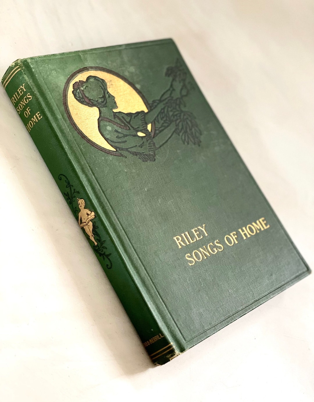 1910 Antique Illustrated Poetry Book Riley Songs of Home by James ...