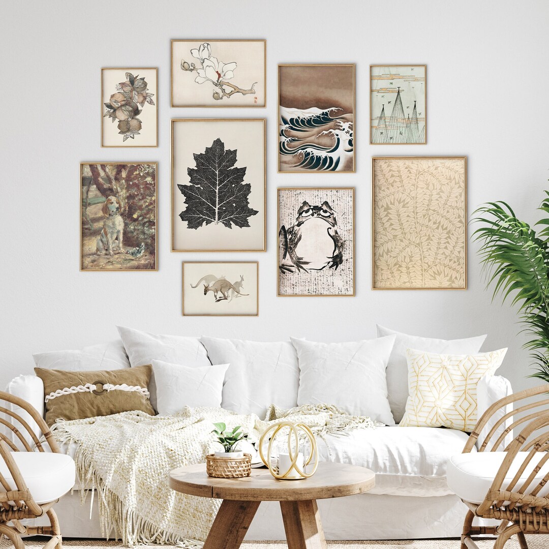 Neutral Tone Printable Wall Art Gallery Set of 9 Vintage - Etsy