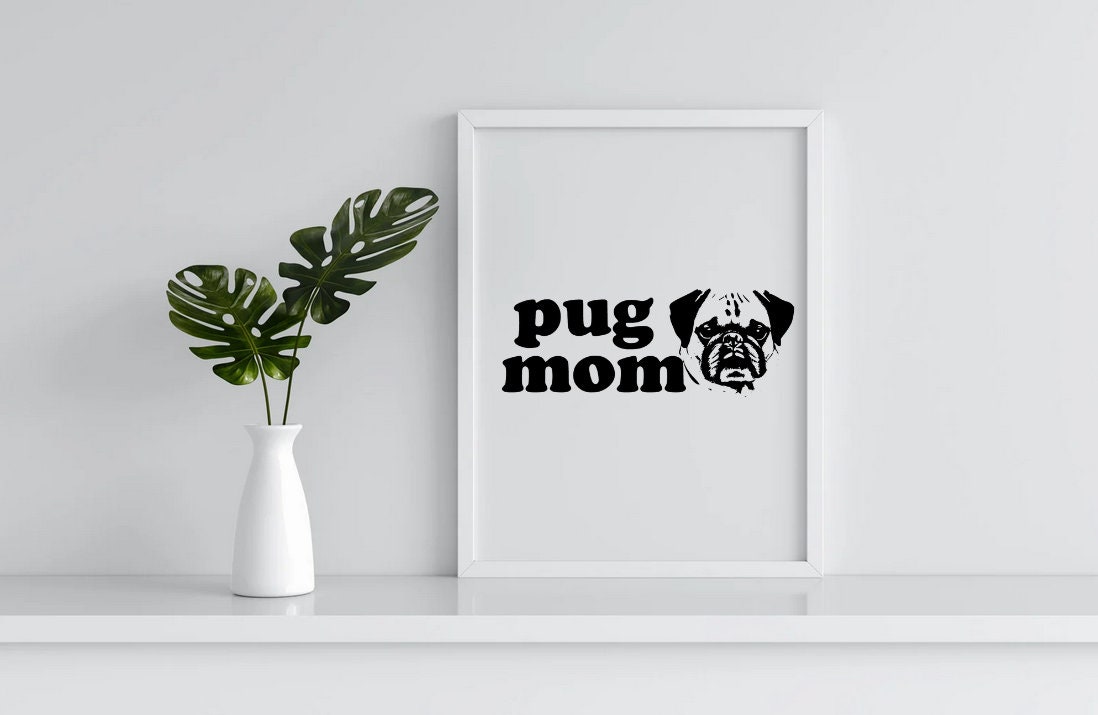 Pug Mom Svg and Png - Etsy