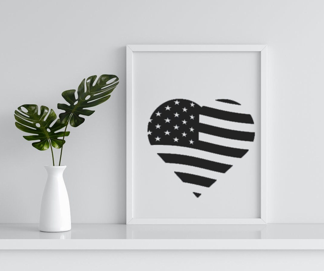 American Flag Heart SVG - Etsy