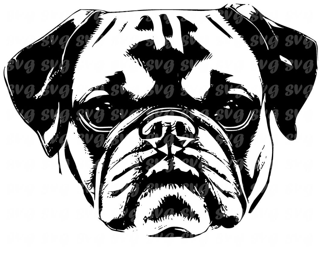 Pug SVG Vector File - Etsy