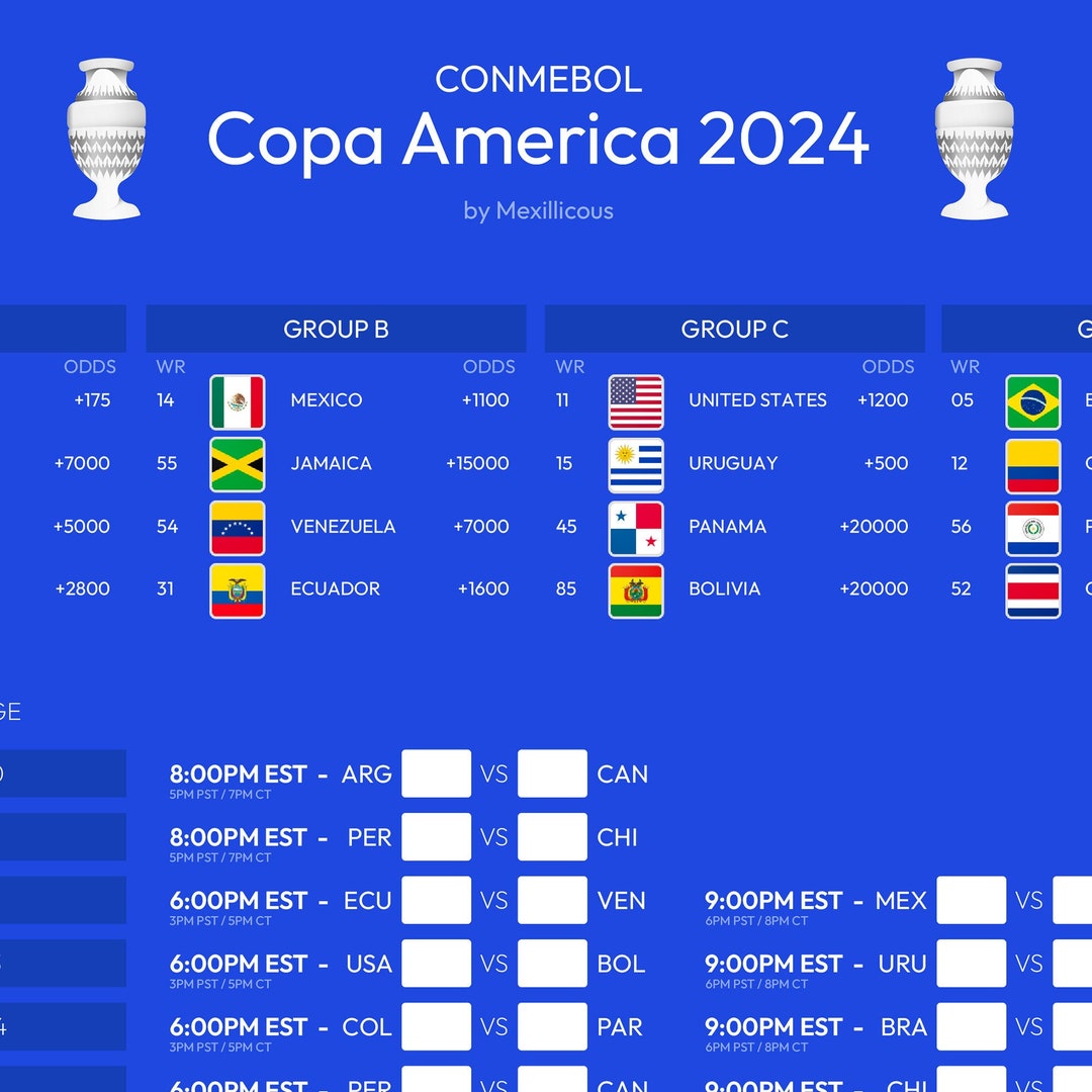 Mexillicious 2024 Copa America Schedule Poster PDF to Fill in Yourself ...